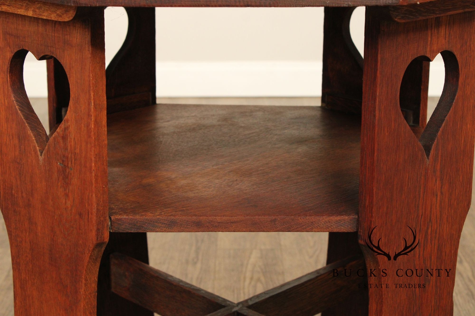 Antique Arts And Crafts Period Oak Cutout Side Table | eBay