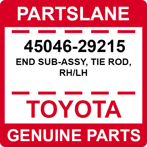 45046-29215 Toyota Tie Rod End Sub-assy 4504629215 Genuine OEM Part for ...