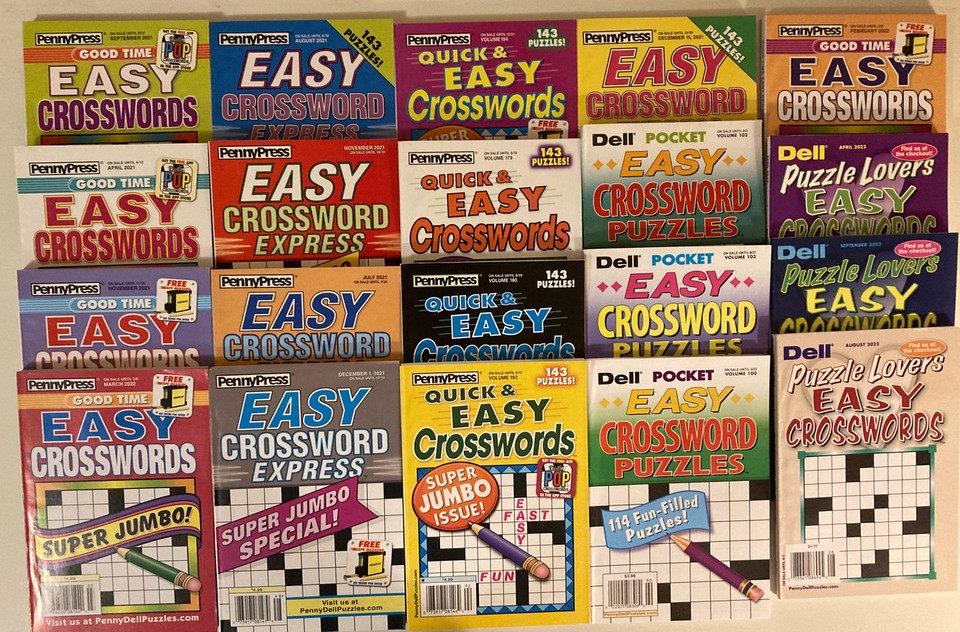 Lot of 40 New Penny Press Dell ALL EASY CROSSWORD Puzzle Books New NO ...