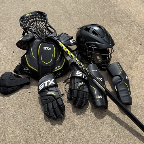 Lacrosse Gear Set Kids Boys STX Stallion 6000 Stick Helmet Shoulder ...