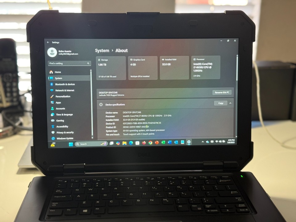 Dell Latitude 7424 Extreme Rugged Intel i7-8th 32GB RAM 2TB SSD Military Grade | eBay