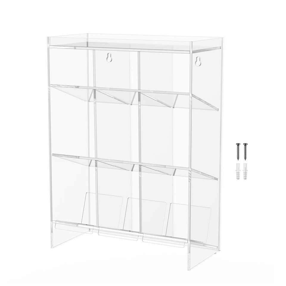 Clear Acrylic Tube Rack with 9 Compartment and 3 Pull Out Trays Large ...