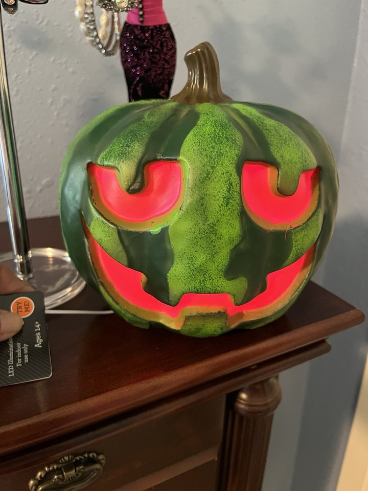 Summerween Halloween watermelon light up pumpkin | eBay