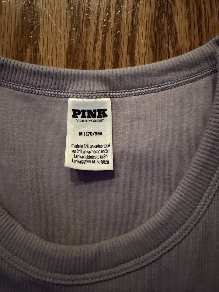 Victorias Secret Pink Tank Top With Built In Bra Size M Color Lilac | eBay