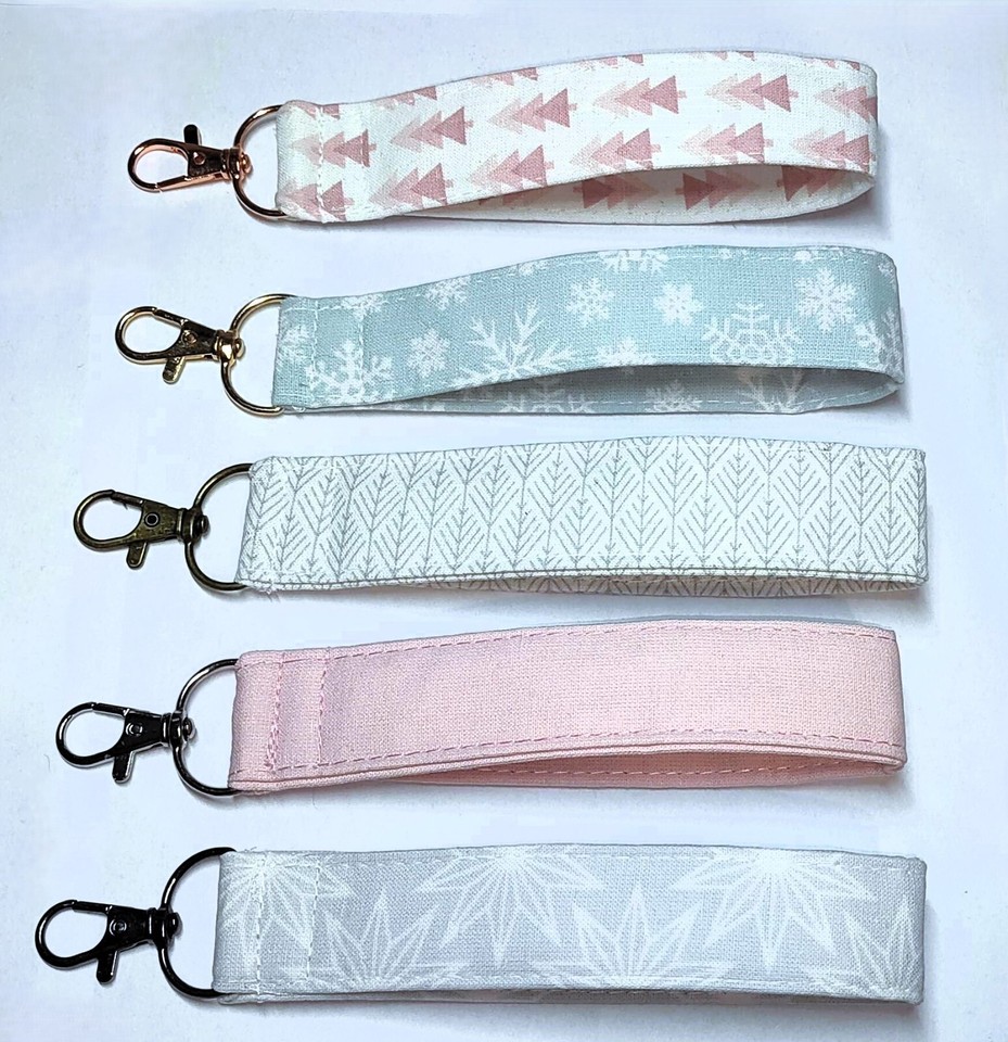 Handmade Fabric Key Fob Strap, Personalized Embroidered Key Fob ...
