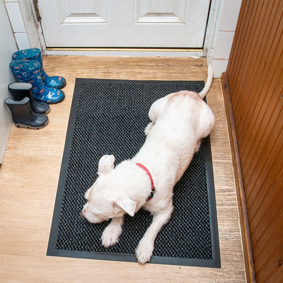 LARGE HEAVY DUTY NON SLIP RUBBER BACK BARRIER DOOR MAT KITCHEN HALLWAY ...