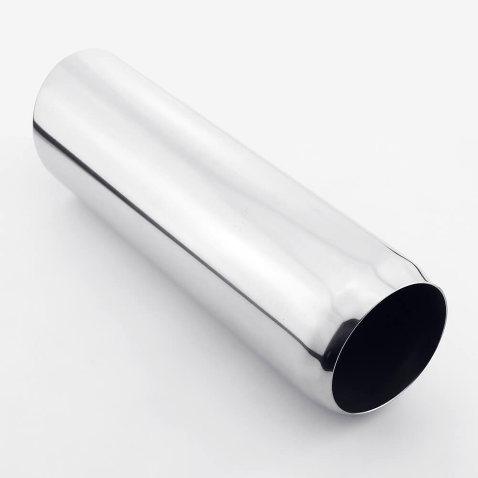 Weld on Round Exhaust Tip Slant Cut 3.5 inch Out 3 Inlet 12 Long ...