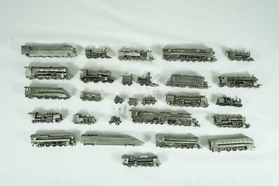 Franklin Mint Pewter Train Set w/ Wood Display World's Greatest ...