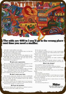 1970 MIDAS MUFFLER SHOP Retro 70's Psychedelic Art DECORATIVE REPLICA ...