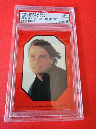 1983 STAR WARS Luke Skywalker RETURN OF THE JEDI STICKER CARD GRADED ...
