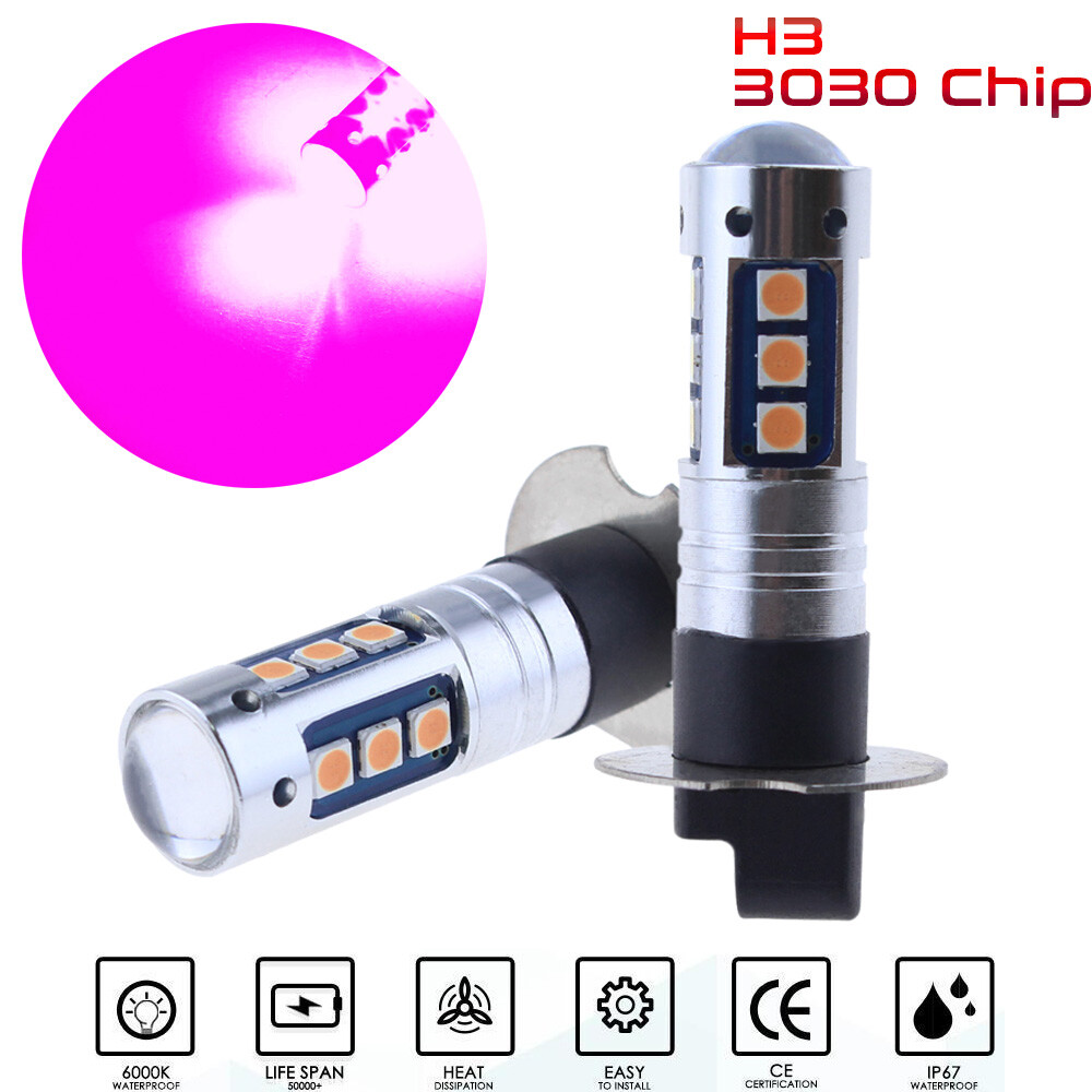 H3 30-LED 12V Pink LED Fog Light Bulb/Driving Lights Replacement Super ...