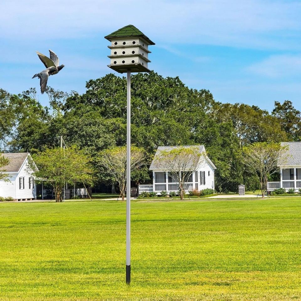 12 Ft Telescoping Purple Martin House Pole with Ground Socket Heavy ...