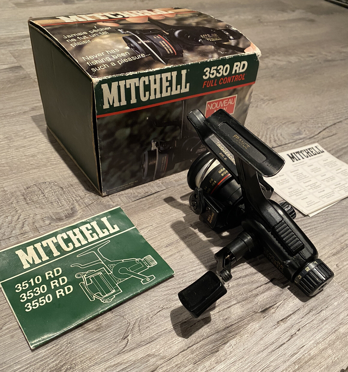 Vintage Mitchell 3530 RD Full Control Fishing Spinning Reel and ...