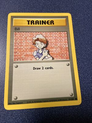 BILL - 91/102 - Base Set - Trainer Card - Pokémon 1999 - NM | eBay