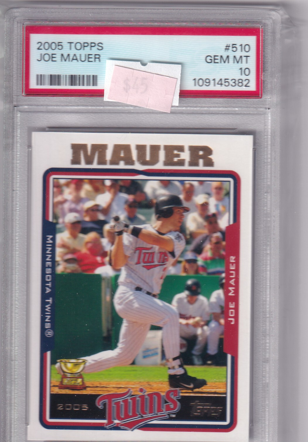 2005 TOPPS JOE MAUER #510 * TWINS * ROOKIE * HOF * GEM MINT PSA 10 * | eBay