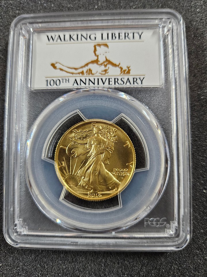 🌟2016-W Walking Liberty Half-Dollar 1/2 oz Gold PCGS SP70 First Strike ...