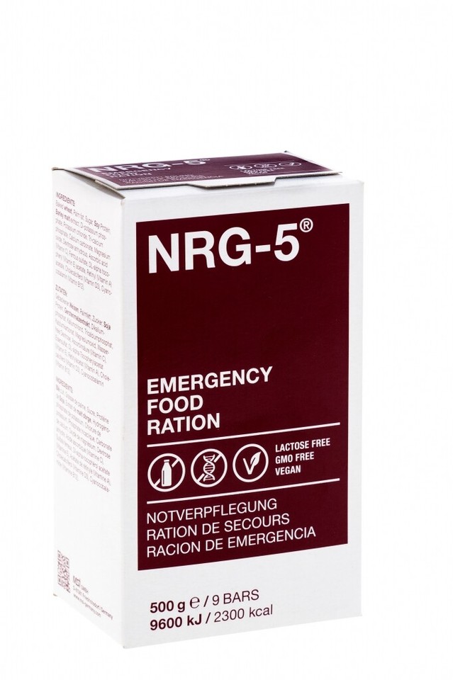 Emergency ration army survival food pack MRE prepper NRG-5 500g. 9 bars ...