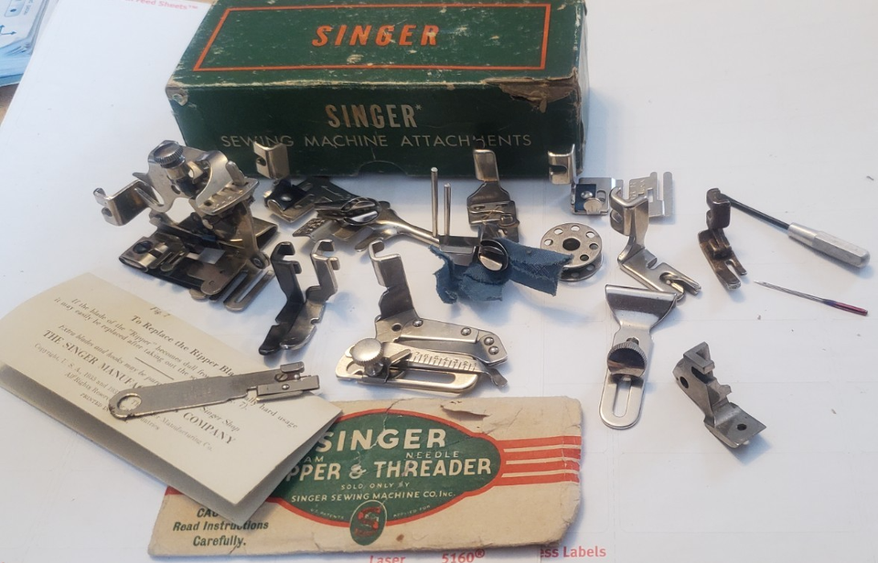 Singer Sewing Machine Attachments -15/66/99/201/221 (storLOCR78K p3) | eBay