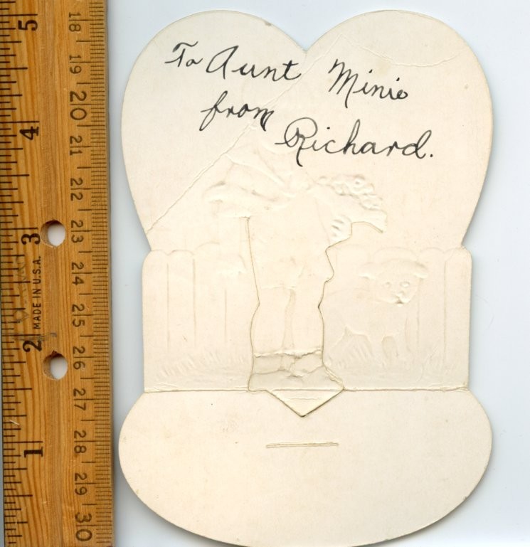 Vintage Valentine Die Cut Stand Up Card I'll Never Be Dog Tired Waiting ...