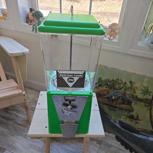 Vintage Oak 25 Cent Quarter Gum Ball Candy Peanut Vending Machine | eBay