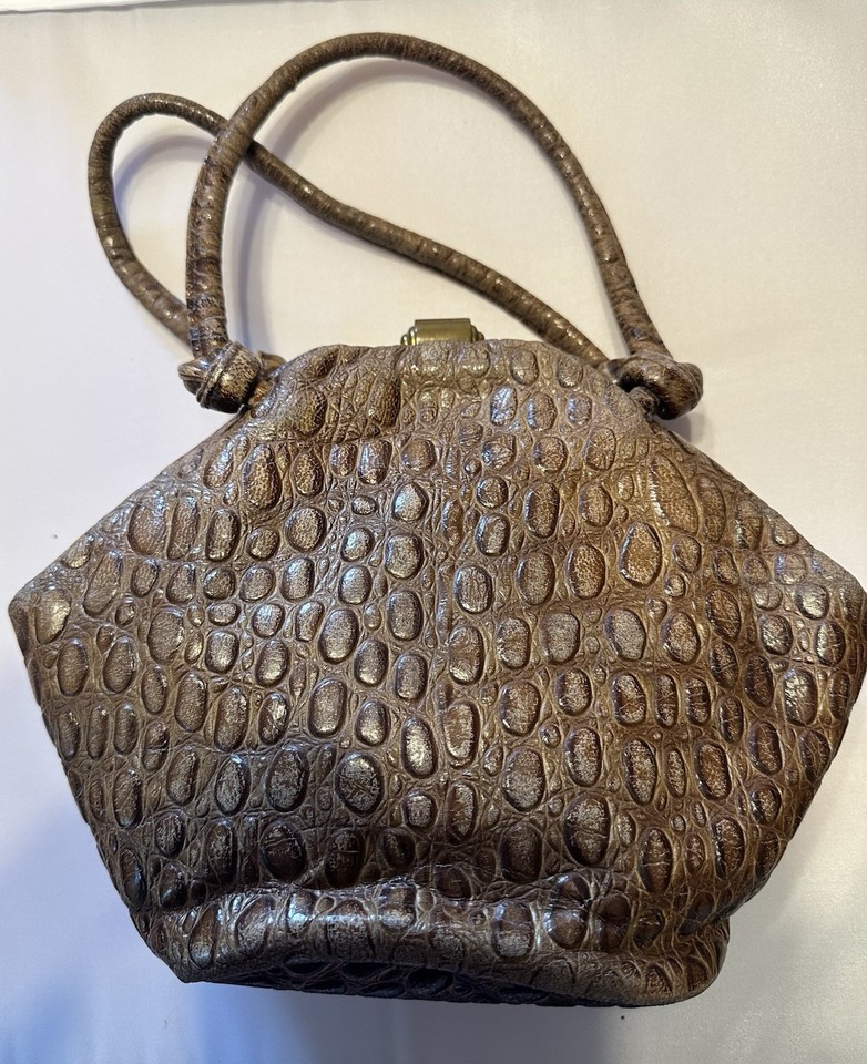 Vintage brown leather Coronet styled in Montreal handbag gold catch ...