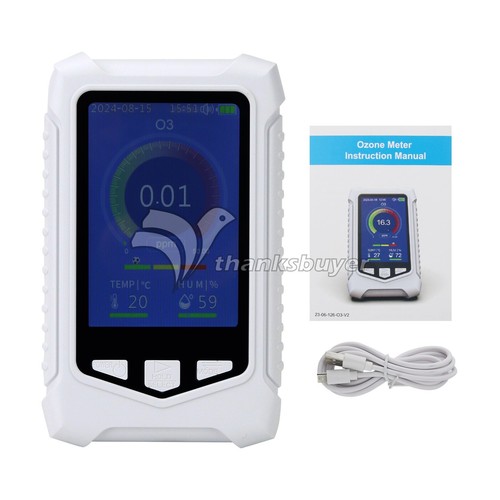 3.5-in 0-50PPM Air Quality Monitor Ozone Meter for O3 AQI Temperature ...