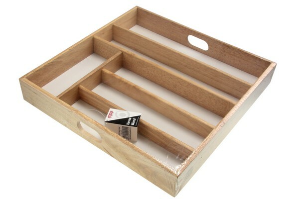 New Cutlery Organiser Drawer Storage Tray Wooden Bamboo Expandable ...