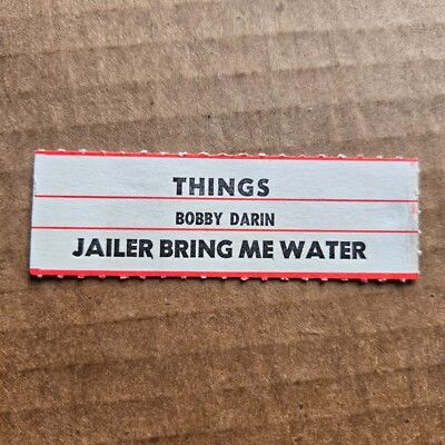 BOBBY DARIN Things/Jailer Bring Me Water JUKEBOX STRIP Record 45 rpm 7 ...