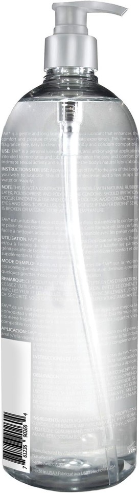 FAV Water Based Luxury Personal Lubricant, Natural Feeling Lube for ...