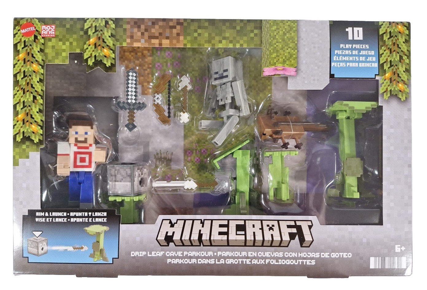 Minecraft Drip Leaf Cave Parkour 10 Piece Play Set MATTEL MOJANG ...