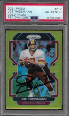 Joe Theismann Autograph Auto 2021 Panini Prizm Gold Redskins Card #05/ ...