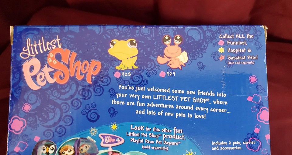 Littlest Pet Shop Portable Pets Gift Set LPS #928 Frog #929 Hermit Crab ...