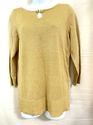 Judith Hart Collection Womens Gold Glittery Pullover Holidays Size M | eBay