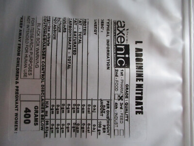 400 Grams L - ARGININE Nitrate Powder 99.3% cas # 749-79 - 33 | eBay ...