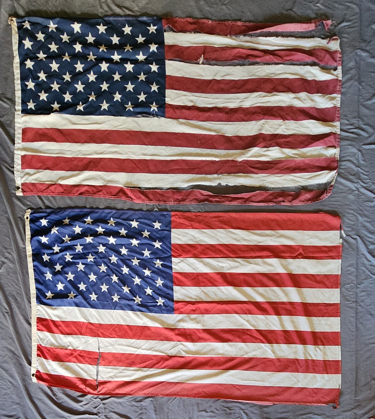 LOT OF 3 WORN US AMERICAN FLAGS ALL 3x5 100% MADE IN USA NYLON ANINN | eBay