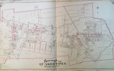 1886 QUAKERTOWN BUCKS COUNTY PENNSYLVANIA C.M. HUNTER ATLAS MAP | eBay