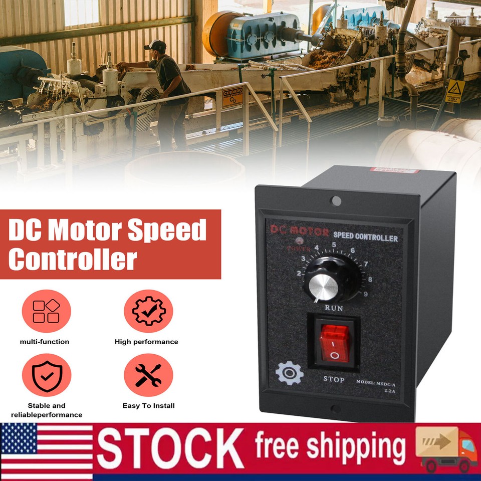 500W DC Motor Speed Controller AC 110V to DC 90V Forward Reversible ...