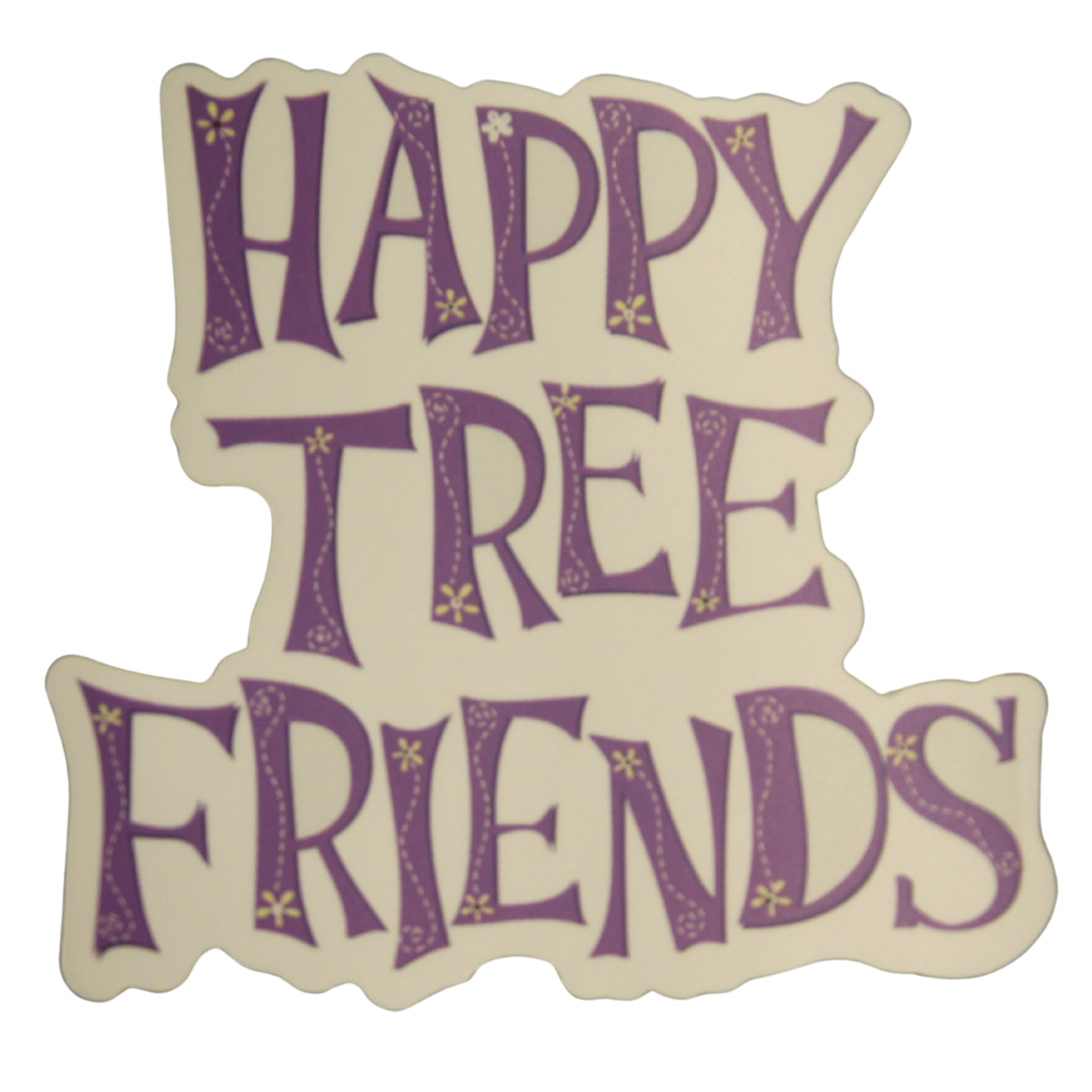 Purple Happy Tree Friends Logo Yellow Flowers Sticker | eBay