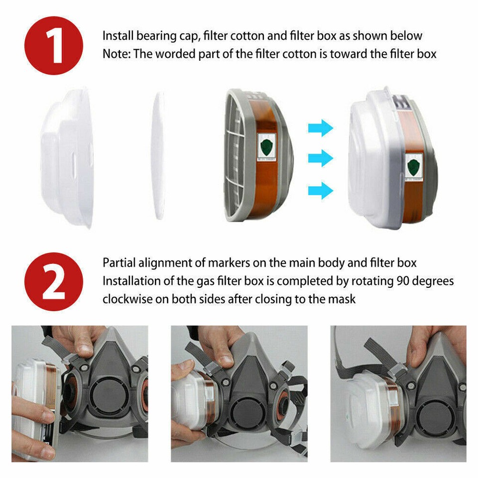 6800 Reusable Respirator Mask Anti-Dust Gas Mask for Spray Painting ...