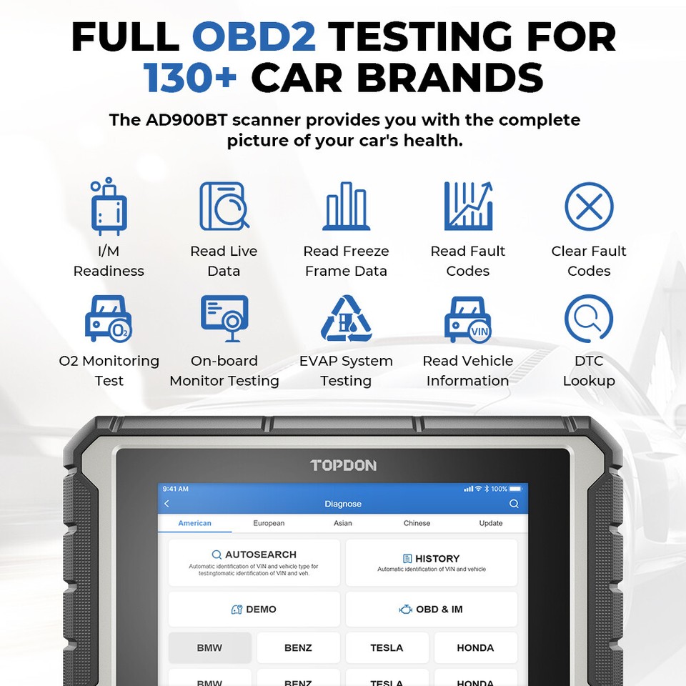US TOPDON AD900 BT PRO+ Bidirection Car Diagnostic Scanner Tool Ke-y ...