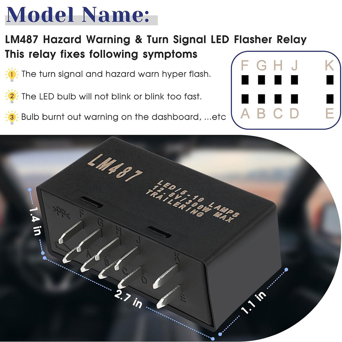 LM487 LED Flasher Relay 10-Pin for 2003-2006 Chevy GMC Turn Signal