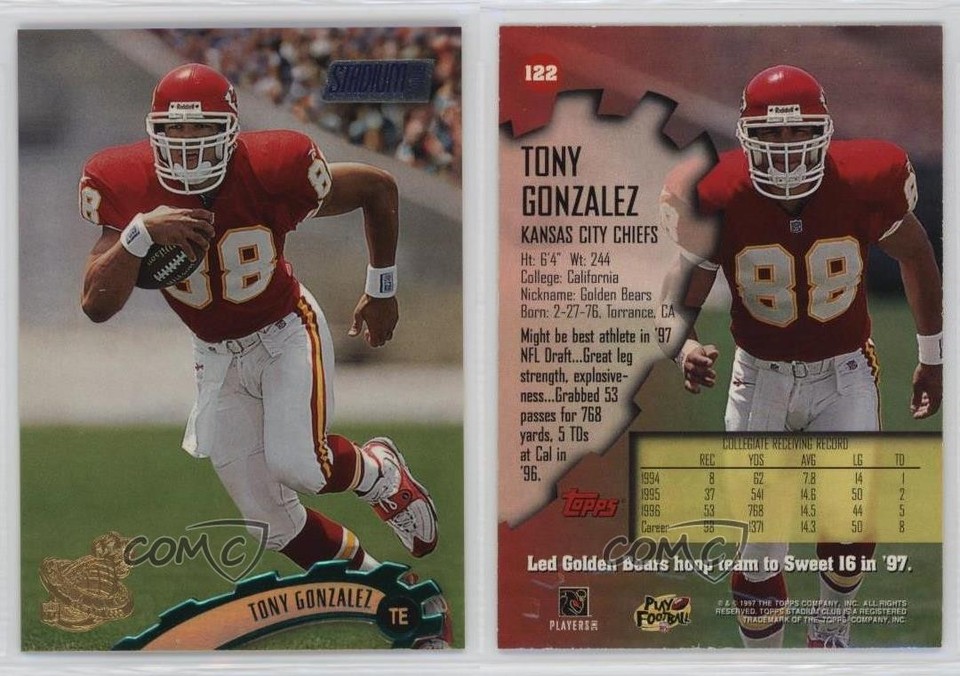 1997 Stadium Club Pro Bowl Tony Gonzalez #122 Rookie RC HOF | eBay