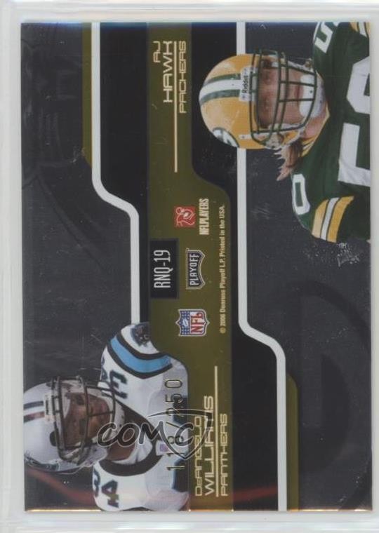 2006 Playoff Contenders Round Numbers Gold AJ Hawk DeAngelo Williams ...