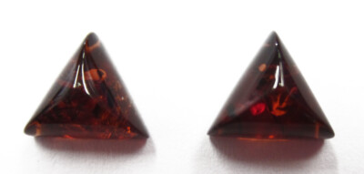 2pcs 8mm Natural Baltic Amber Triangle Cabochon High Quality Gemstones ...