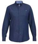 D555 Duke Big Mens Long Sleeve Denim Shirt With Chest Pocket 2XL 3XL ...