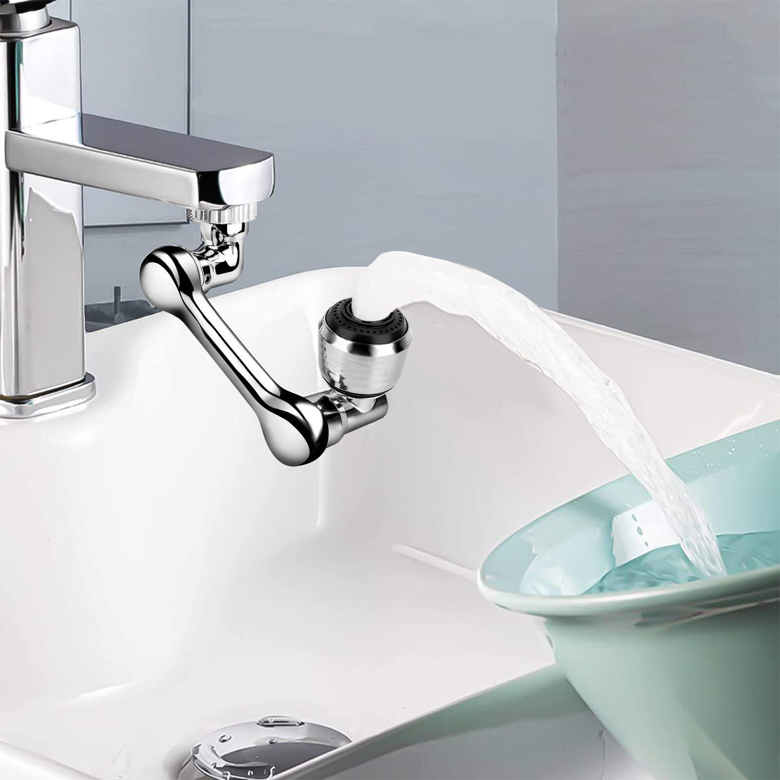 Universal 1080° Swivel Extension Faucet Rotate Robotic Arm Tap ...