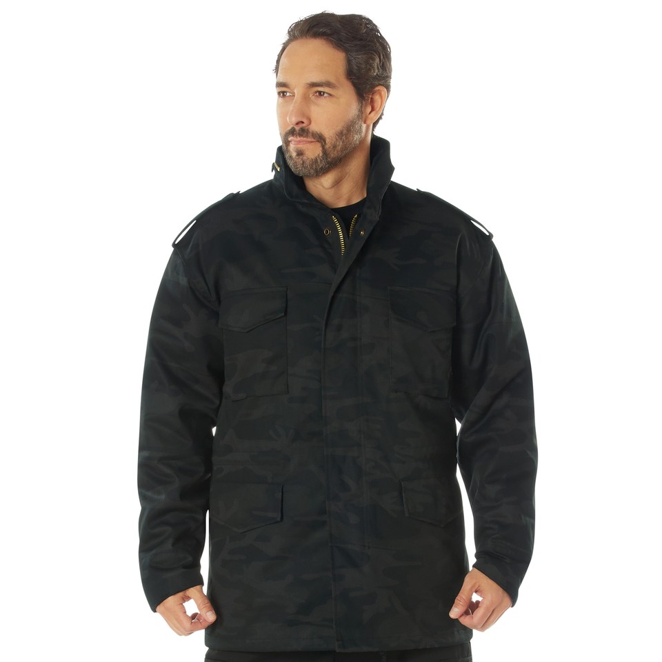 Midnight Black Camo M-65 Field Jacket With Removable Quilted Liner ...