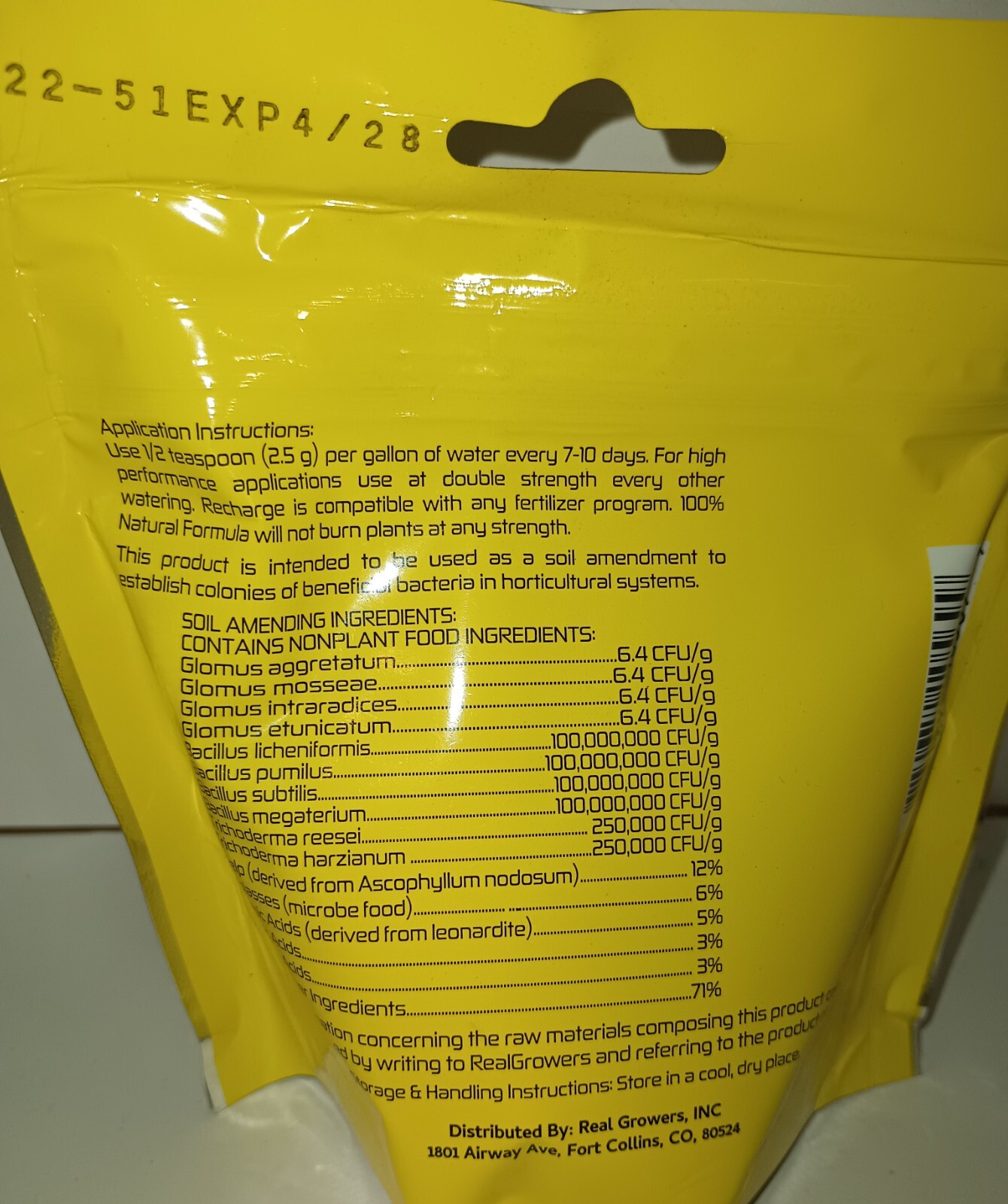 Real Growers Recharge 8 OZ package compost tea plant food fertilizer ...