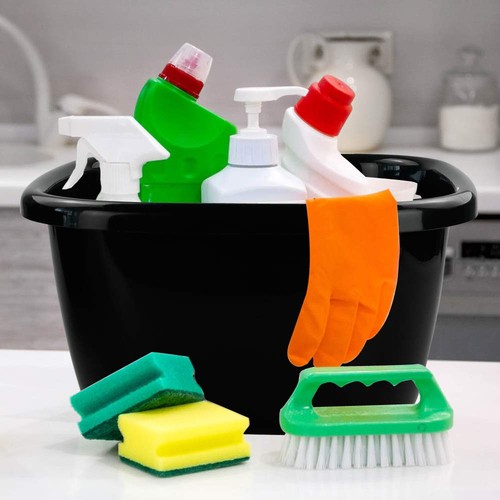 2-Pack 18 Quart Large Plastic Wash Basin Dishpan, Black | eBay