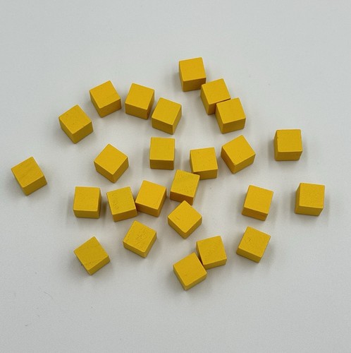 25 Yellow Courtier Board Game Wooden Cubes Original Authentic Pieces ...